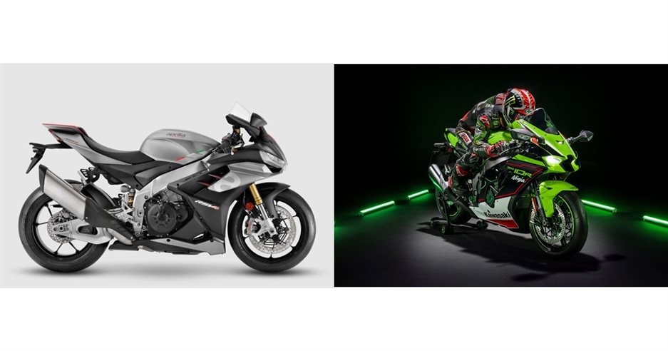 Motorrad Vergleich Aprilia RSV4 1100 2023 vs. Kawasaki Ninja ZX-10R 2022