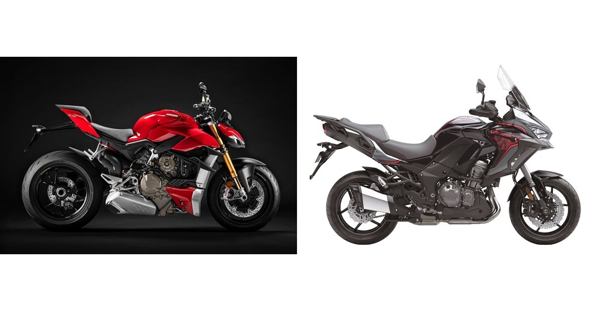 Motorrad Vergleich Ducati Streetfighter V4 S 2020 vs. Kawasaki Versys ...