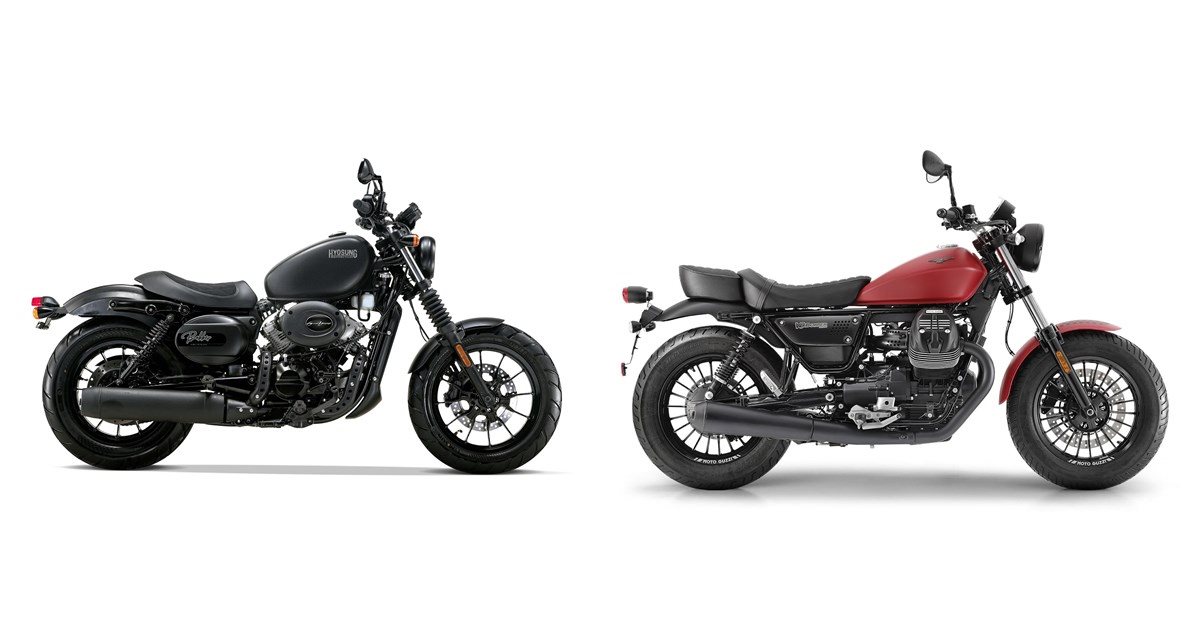 Motorrad Vergleich Hyosung GV 300i S Aquila 2022 vs. Moto Guzzi V9 ...