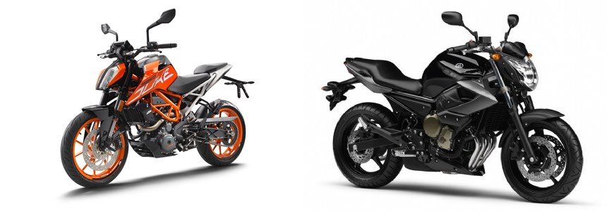 Motorrad Vergleich KTM 390 Duke 2017 vs. Yamaha XJ6 2009
