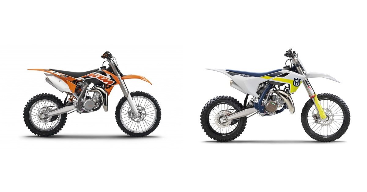 Motorrad Vergleich KTM 85 SX 19/16 2015 vs. Husqvarna TC 85 2021