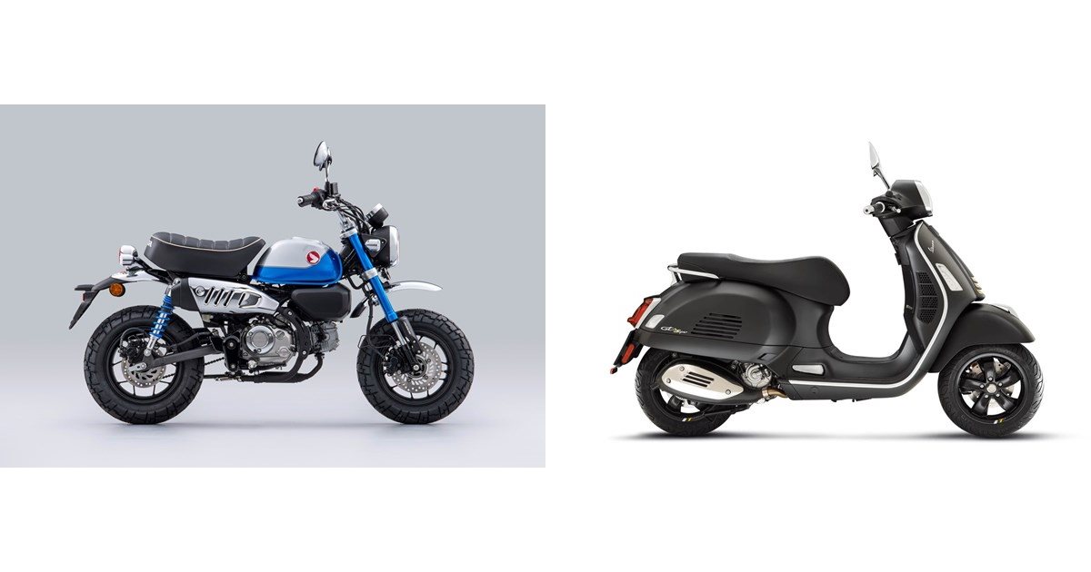 Motorrad Vergleich Honda Monkey 125 2022 vs. Vespa GTS 300 hpe Super ...