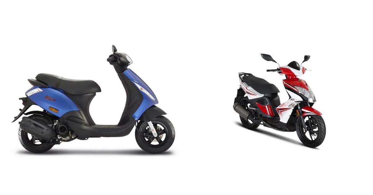 Motorrad Vergleich Piaggio Zip 50 4T E4 2020 vs. Kymco Super 8 50i 2017
