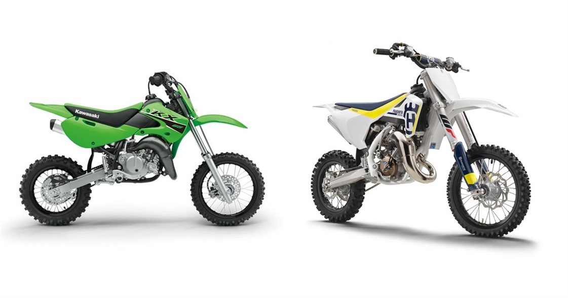 Motorrad Vergleich Kawasaki KX 65 2023 vs. Husqvarna TC 65 2017