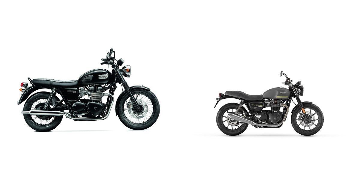 Motorrad Vergleich Triumph Bonneville T100 Black 2014 vs. Triumph Speed ...