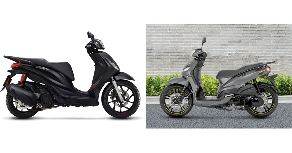 Motorrad Vergleich Piaggio Medley 125 S 2023 vs. Peugeot Tweet 125 GT 2022