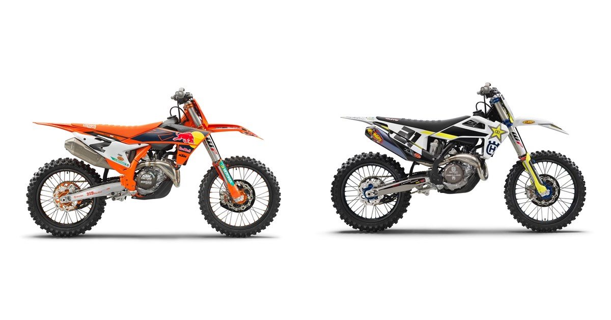 Motorrad Vergleich KTM 450 SX-F Factory Edition 2023 vs. Husqvarna FC ...
