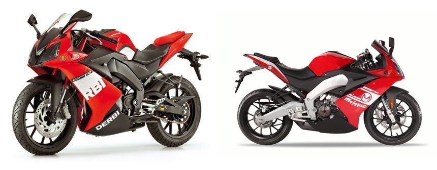 Motorrad Vergleich Derbi GPR 125 2012 vs. Malaguti RST 125 2021