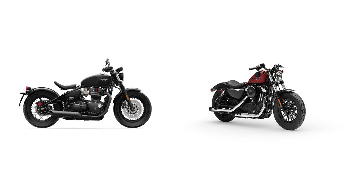 Motorrad Vergleich Triumph Bonneville Bobber Black 2020 vs. Harley ...