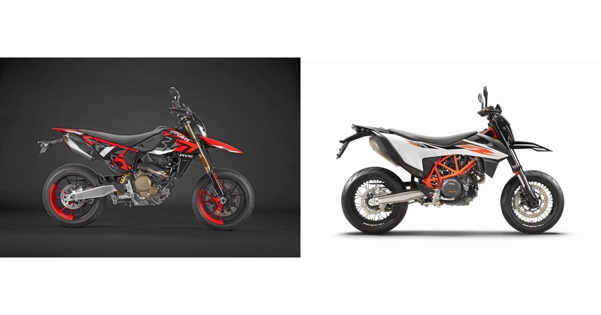 Motorrad Vergleich Ducati Hypermotard 698 Mono RVE 2024 vs. KTM 690 SMC R 2020