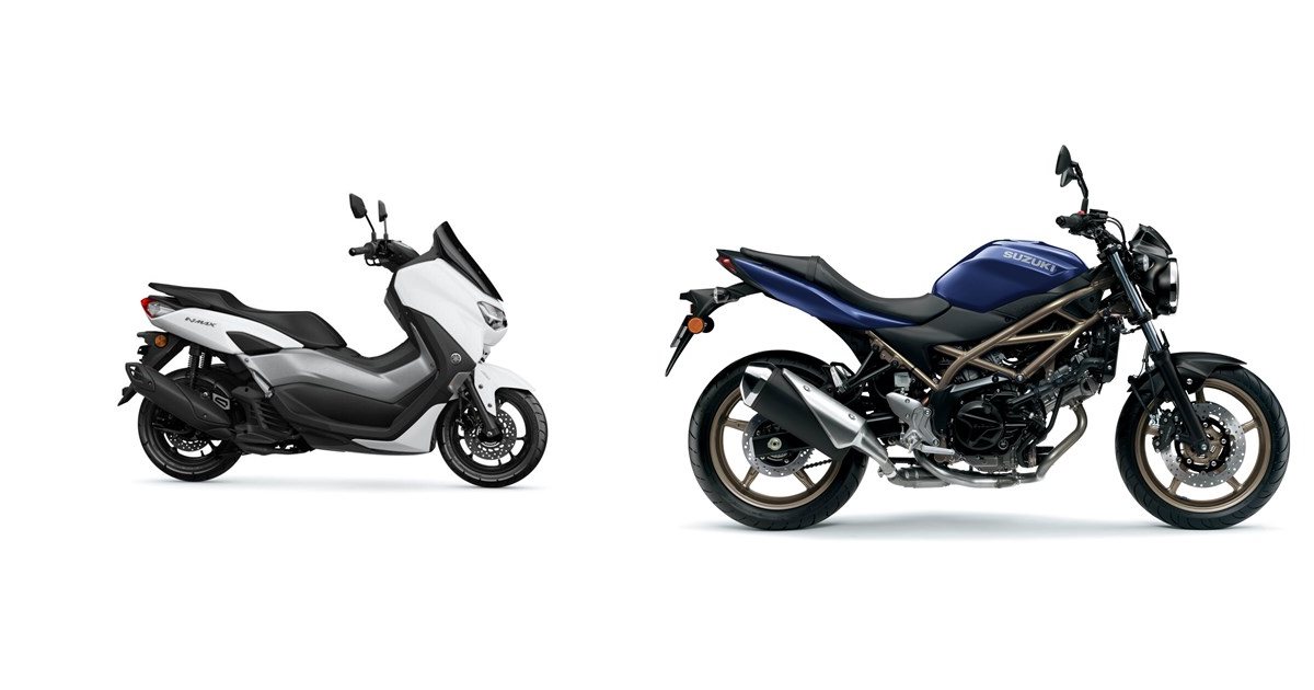 Motorrad Vergleich Yamaha NMAX 125 2023 vs. Suzuki SV650 2023