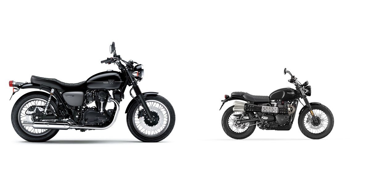 Motorrad Vergleich Kawasaki W800 Street 2019 vs. Triumph Street ...