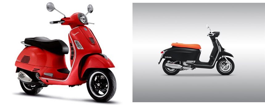 Motorrad Vergleich Vespa GTS 300 i.e. Super 2010 vs. Lambretta G350 Special 2023