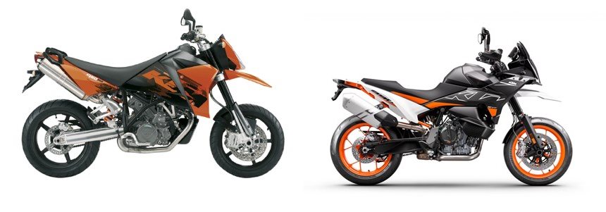 KTM 950 Supermoto 2007 vs KTM 890 SMT 2023