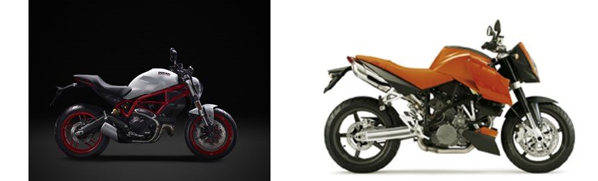 Motorrad Vergleich Ducati Monster 797 2018 vs. KTM 990 Super Duke 2006