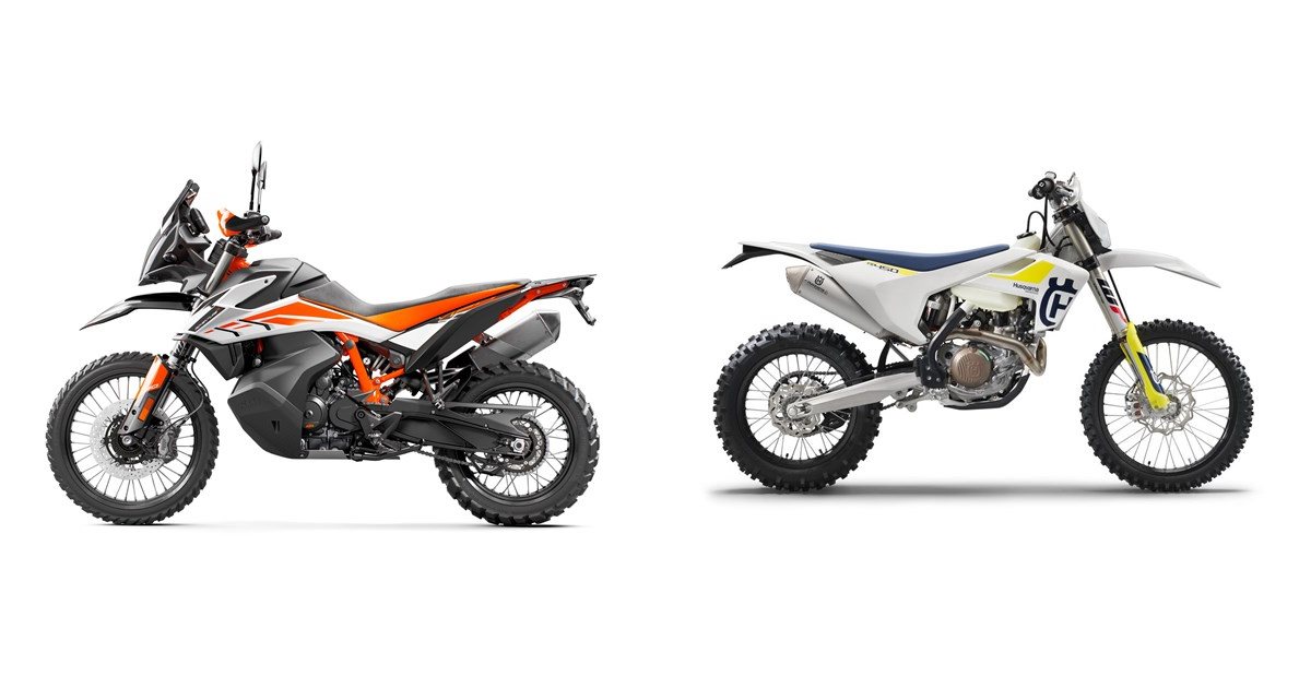 Motorrad Vergleich KTM 790 Adventure R 2019 vs. Husqvarna FE 450 2019