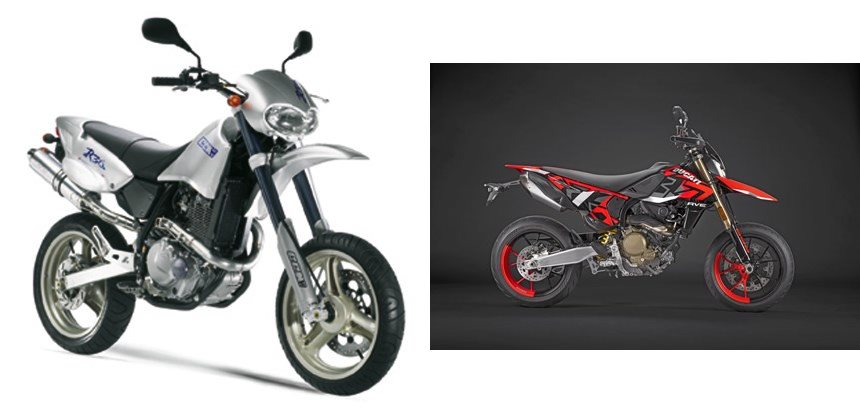 Motorrad Vergleich CCM R30 2005 vs. Ducati Hypermotard 698 Mono RVE 2024