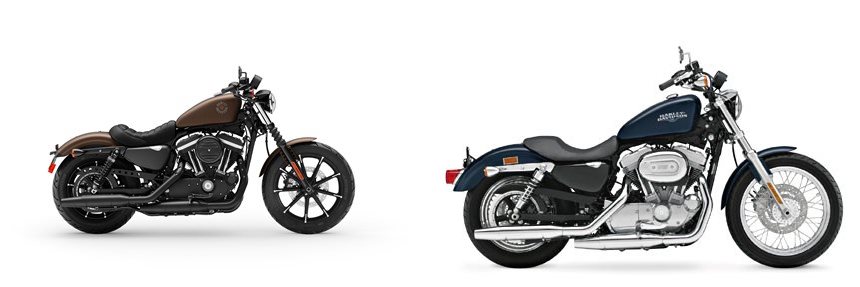 Motorrad Vergleich Harley-Davidson Sportster XL 883 N Iron 2020 vs. Harley-Davidson Sportster XL ...