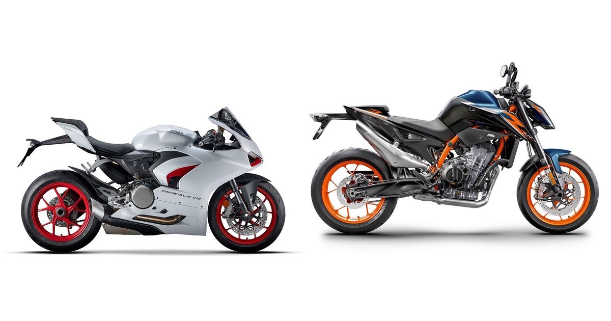 Ducati Panigale V2 2023 vs KTM 890 Duke R 2023