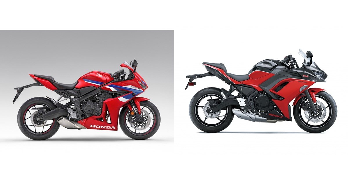 Motorrad Vergleich Honda CBR650R 2024 vs. Kawasaki Ninja 650 40th ...