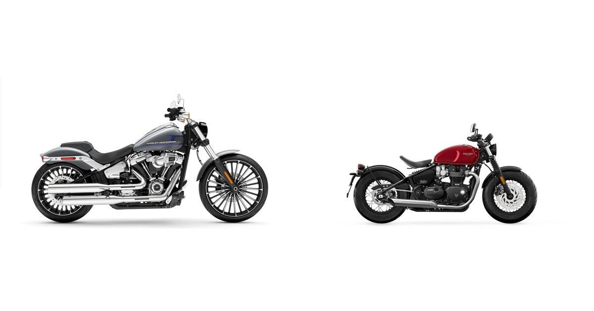 Motorrad Vergleich Harley-Davidson Softail Breakout 117 2023 vs. Triumph Bonneville Bobber 2023