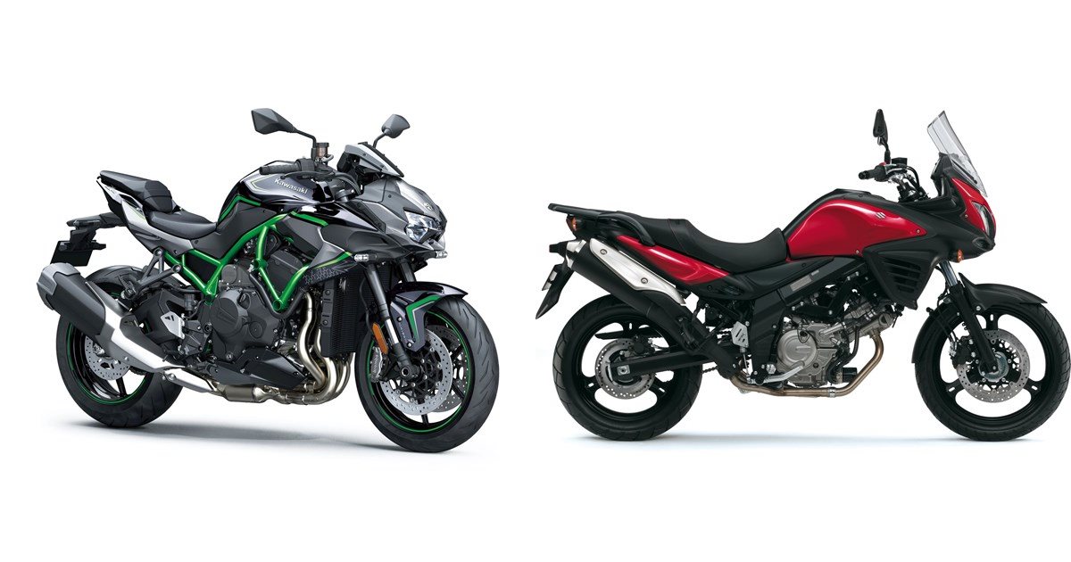 Motorrad Vergleich Kawasaki Z H2 2020 vs. Suzuki V-Strom 650 2015