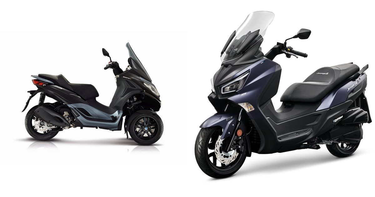 Motorrad Vergleich Piaggio MP3 300 2023 vs. Sym Joymax Z+ 125 2023