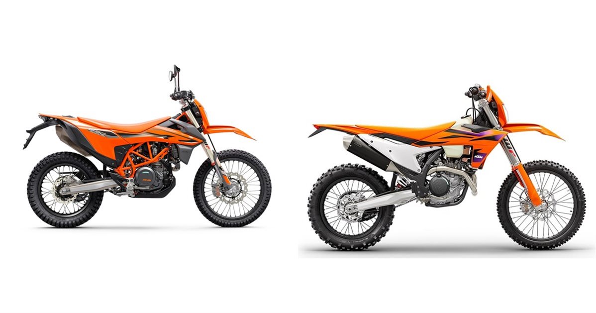 Motorrad Vergleich KTM 690 Enduro R 2023 vs. KTM 500 EXC-F 2024