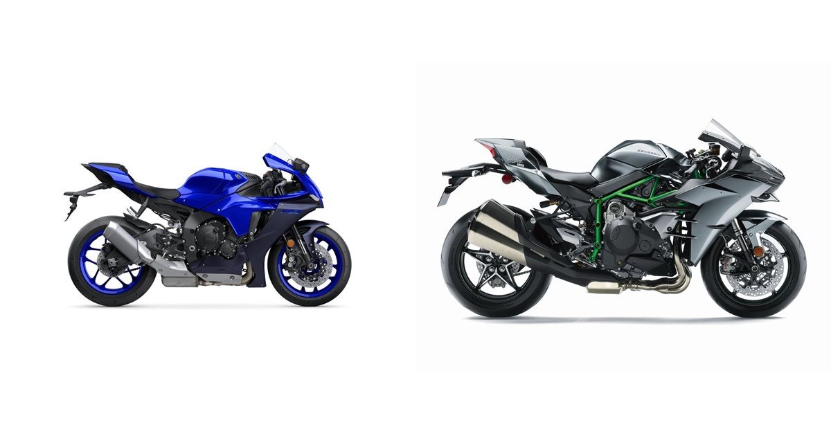 Motorrad Vergleich Yamaha R1 2023 vs. Kawasaki Ninja H2 Carbon 2018