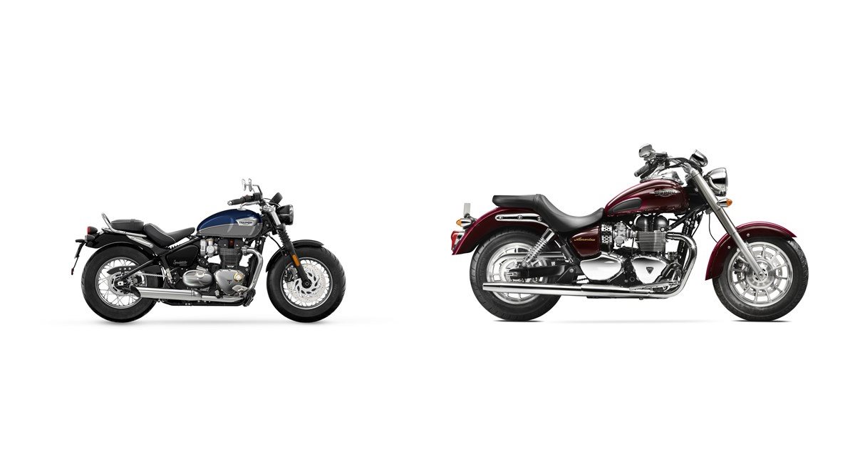 Motorrad Vergleich Triumph Bonneville Speedmaster 2024 vs. Triumph ...
