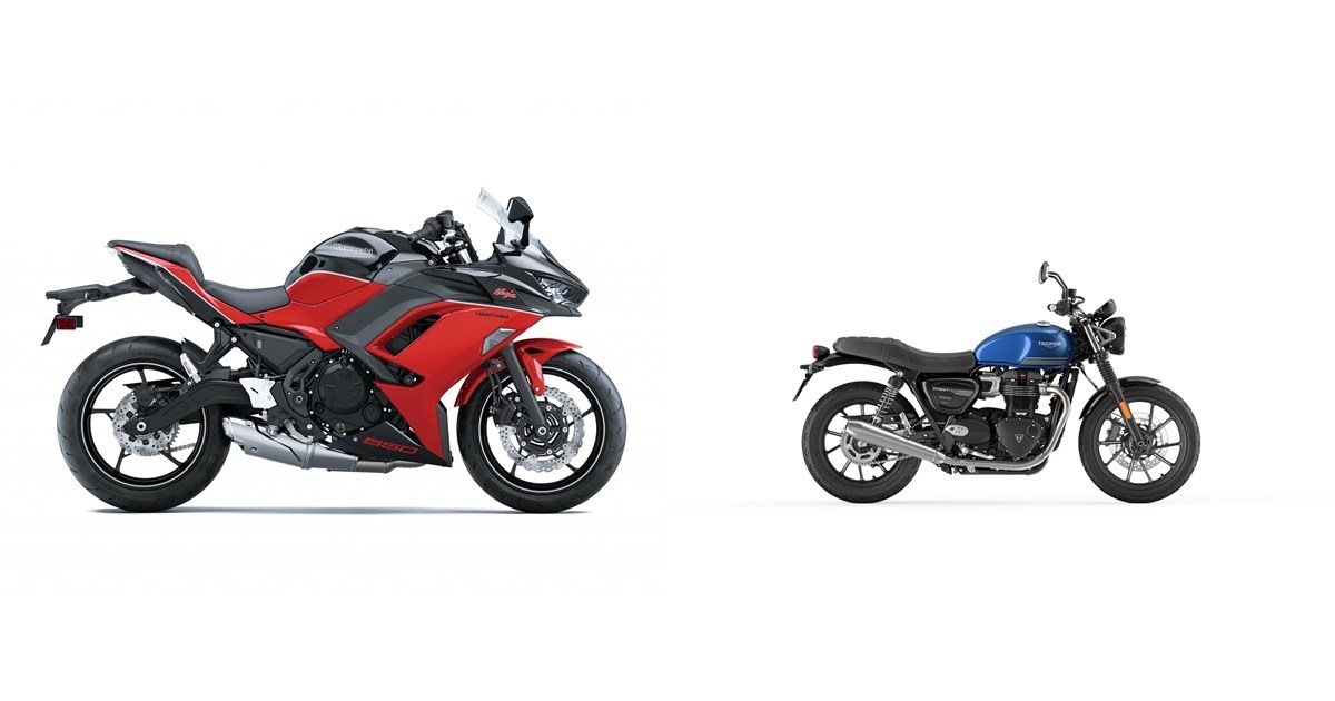 Motorrad Vergleich Kawasaki Ninja 650 40th Anniversary 2024 vs. Triumph ...