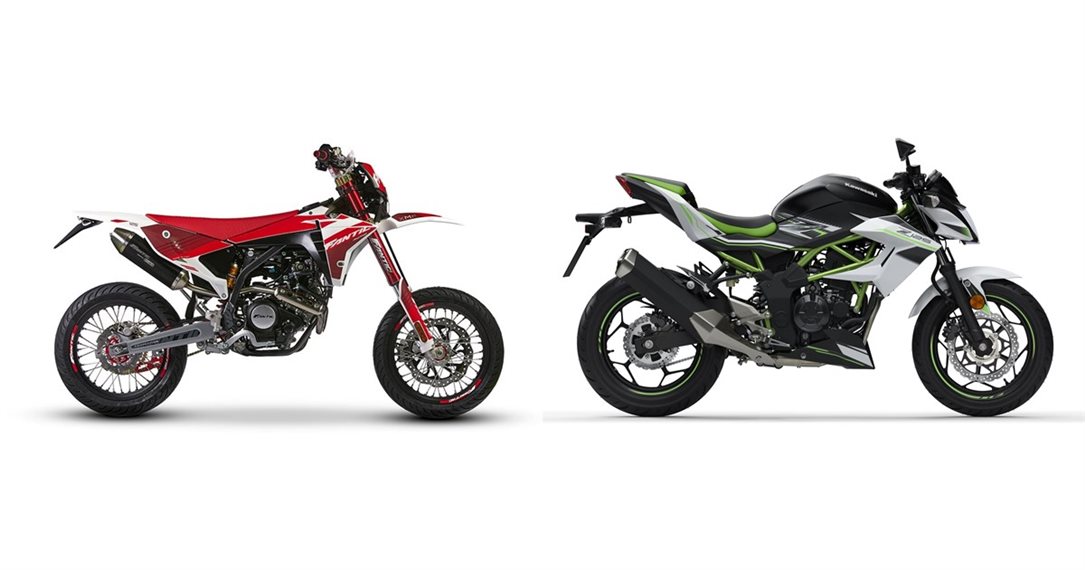 Motorrad Vergleich Fantic XMF 125 Competition 2023 vs. Kawasaki Z125 2020