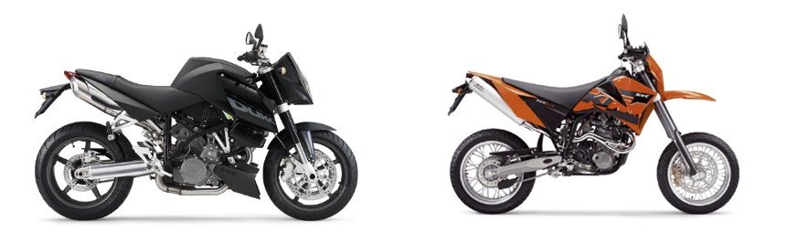 Motorrad Vergleich KTM 990 Super Duke 2005 vs. KTM 660 SMC 2005