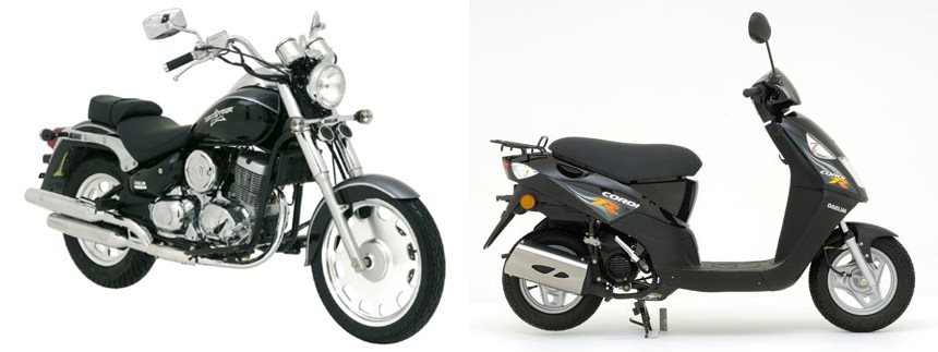 Motorrad Vergleich Daelim VS 125 2007 vs. Daelim Cordi 2009