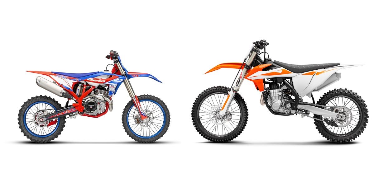 Motorrad Vergleich Beta RX 450 4T 2024 vs. KTM 450 SX-F 2019