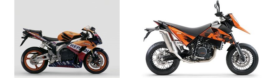 Motorrad Vergleich Honda CBR1000RR Fireblade 2007 vs. KTM 690 Supermoto ...