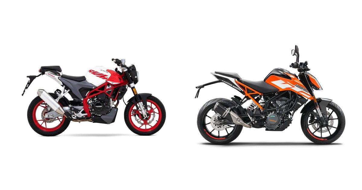 Motorrad Vergleich SWM Varez 125 2023 vs. KTM 125 Duke 2020