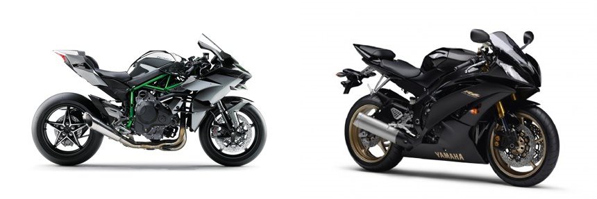 Motorrad Vergleich Kawasaki Ninja H2R 2015 vs. Yamaha YZF-R6 2010