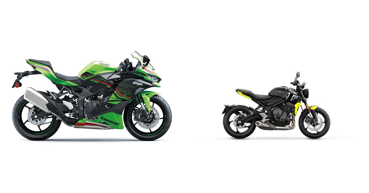 Motorrad Vergleich Kawasaki Ninja ZX-4RR 2024 vs. Triumph Trident 660 2024