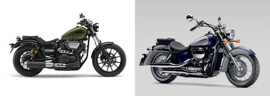 Motorrad Vergleich Yamaha XV 950 R 2015 vs. Honda VT 750 Shadow 2009