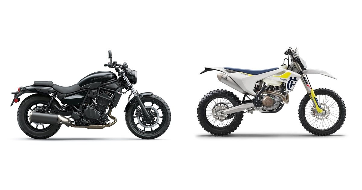 Motorrad Vergleich Kawasaki Eliminator 500 2024 vs. Husqvarna FE 450 2019