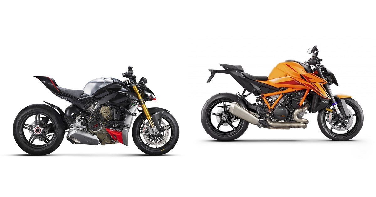 Ducati Streetfighter V4 SP2 2023 vs KTM 1390 Super Duke R EVO 2024