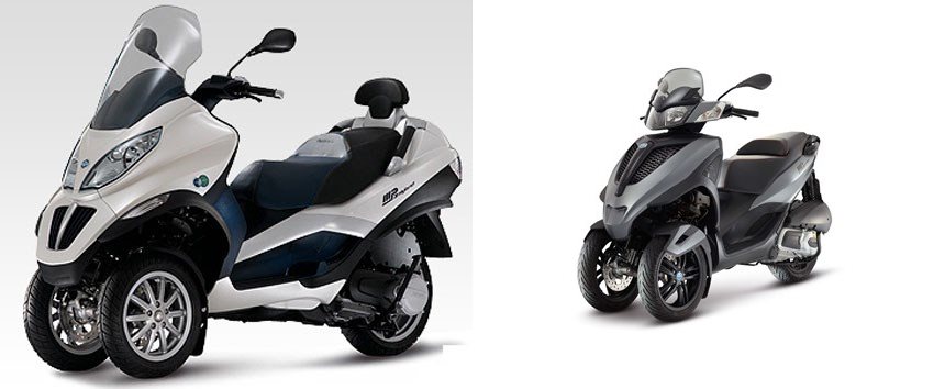 Motorrad Vergleich Piaggio MP3 125 2011 vs. Piaggio MP3 300 i.e.Yourban ...