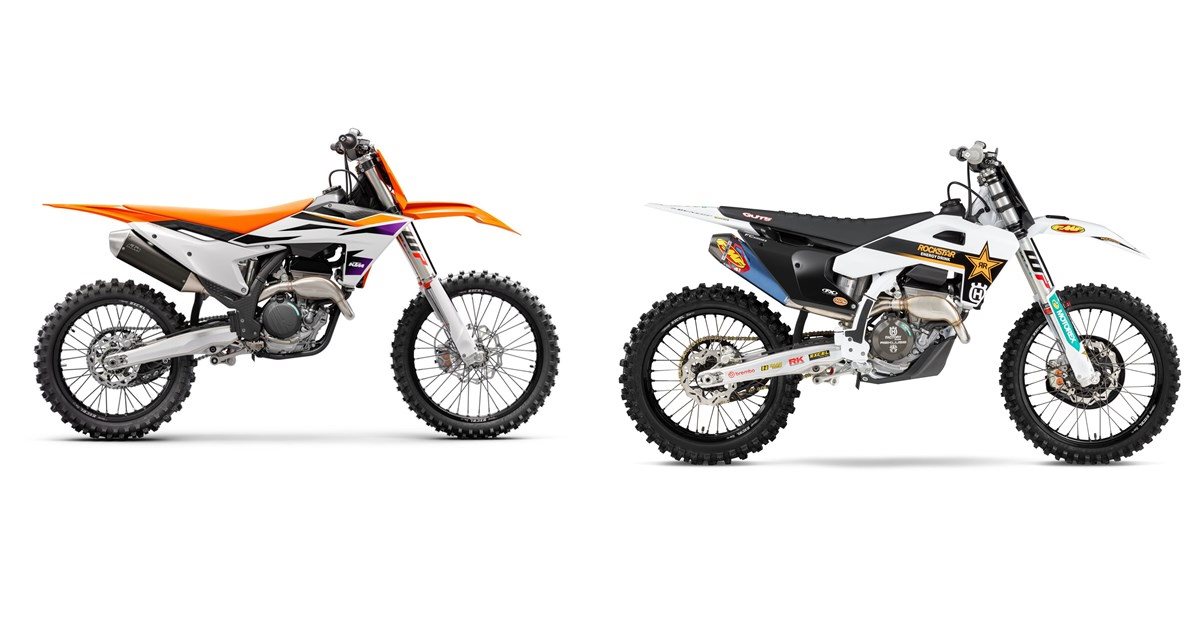 Motorrad Vergleich KTM 250 SX-F 2024 vs. Husqvarna FC 250 Rockstar Edition 2024