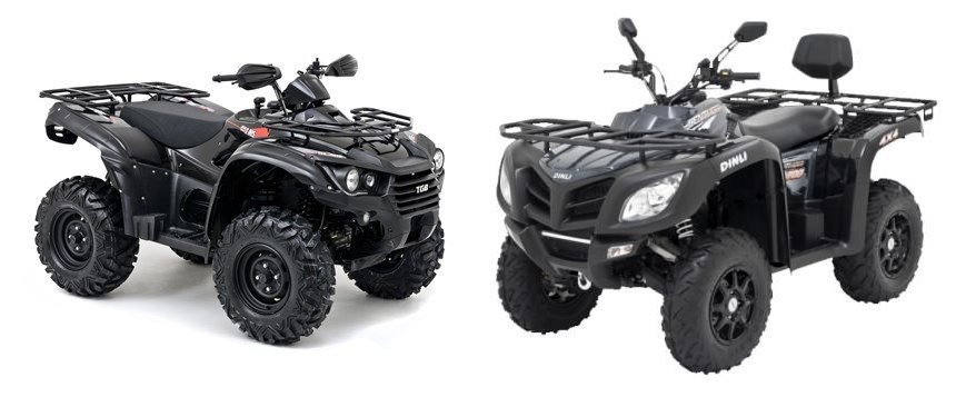 Motorrad Vergleich TGB Blade 550 4x4 IRS 2016 vs. Dinli Centhor 700 ...