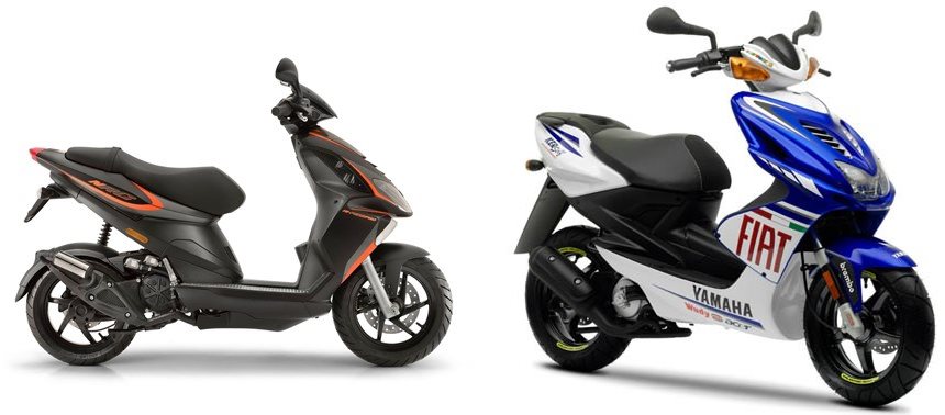 Motorrad Vergleich Piaggio Nrg Power 50 Dd 2t 2020 Vs Yamaha Aerox