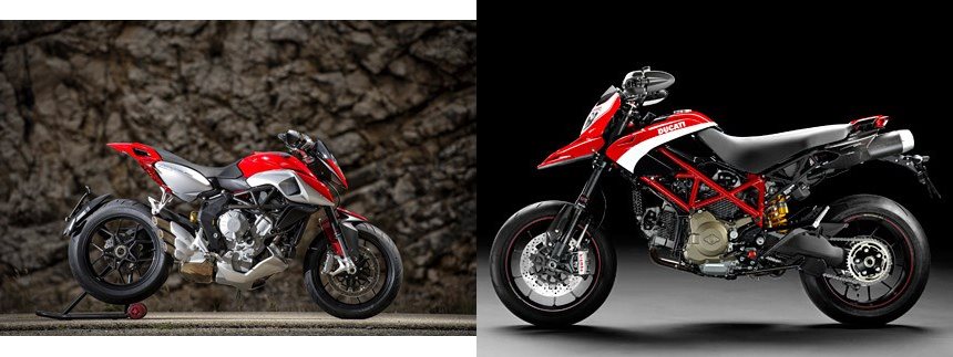 Motorrad Vergleich MV Agusta Rivale 800 2014 vs. Ducati Hypermotard 1100 Evo SP 2012