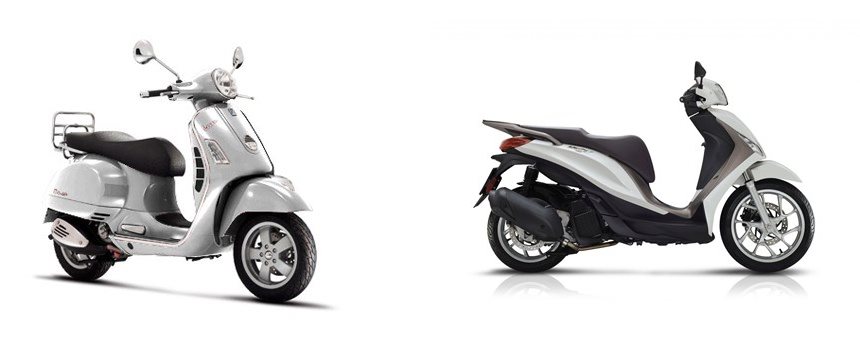 Motorrad Vergleich Vespa GTS 125 2009 vs. Piaggio Medley 125 ie IGET 2020