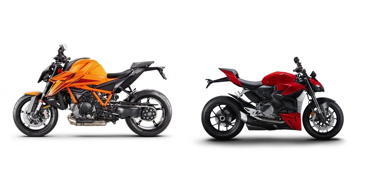 Motorrad Vergleich KTM 1390 Super Duke R 2024 vs. Ducati Streetfighter ...