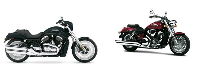 Motorrad Vergleich Harley-Davidson V-Rod Night Rod VRSCD 2006 vs. Honda ...